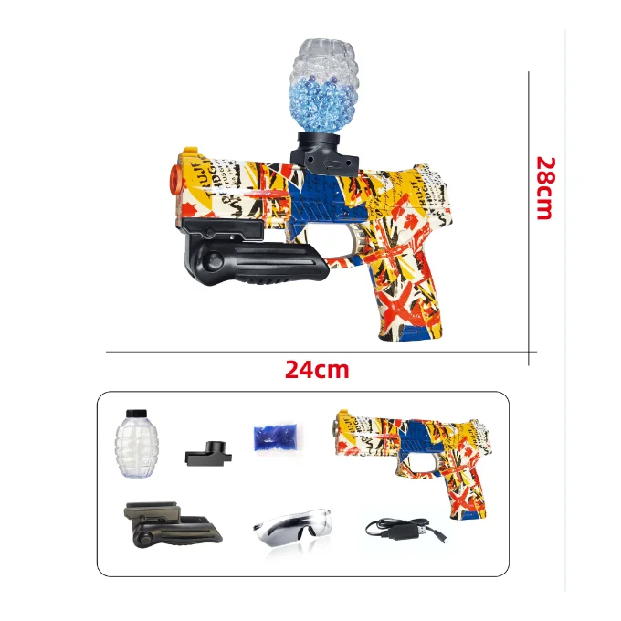 Splat Gun Splatter Ball Gun Gel Blaster Gun Electric Ball Water Bead ...