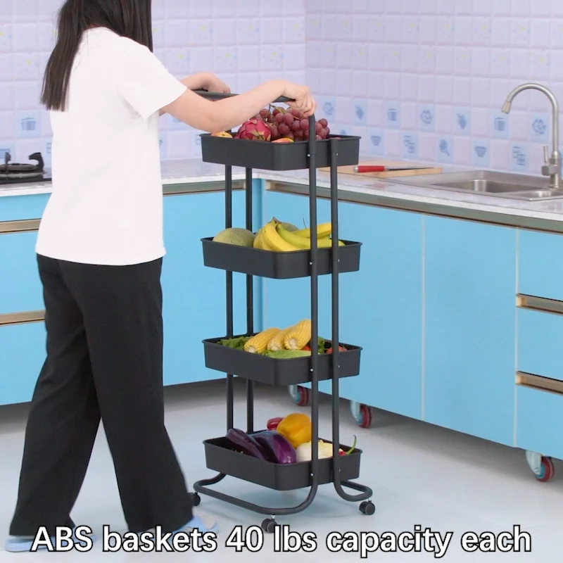 Floor-standing Multi-layer Corner Rack With Wheels Vegetable Basket ...