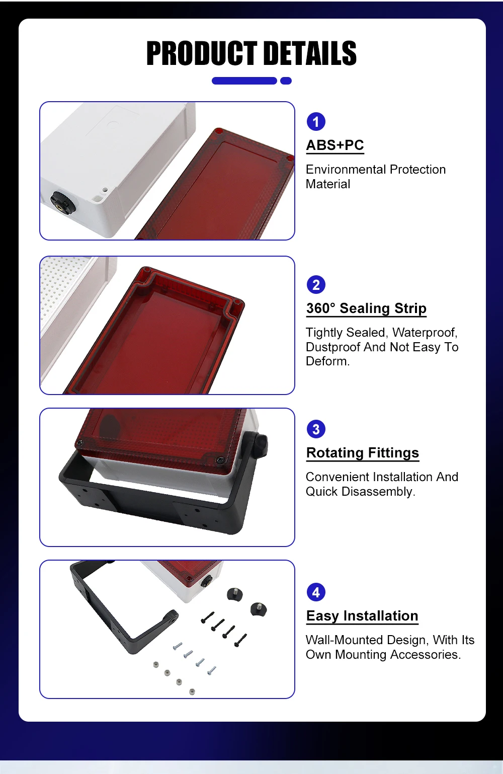 ABS Explosion Proof Waterproof PCB Enclosure IP68