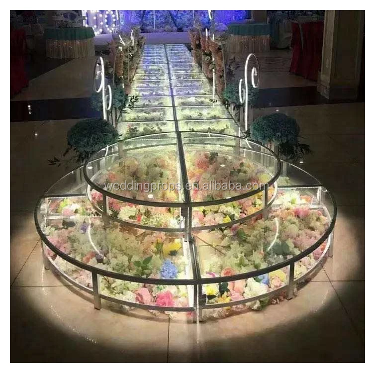 Luxury Wedding Glass Stage Platform - LED Transparent Plexiglass