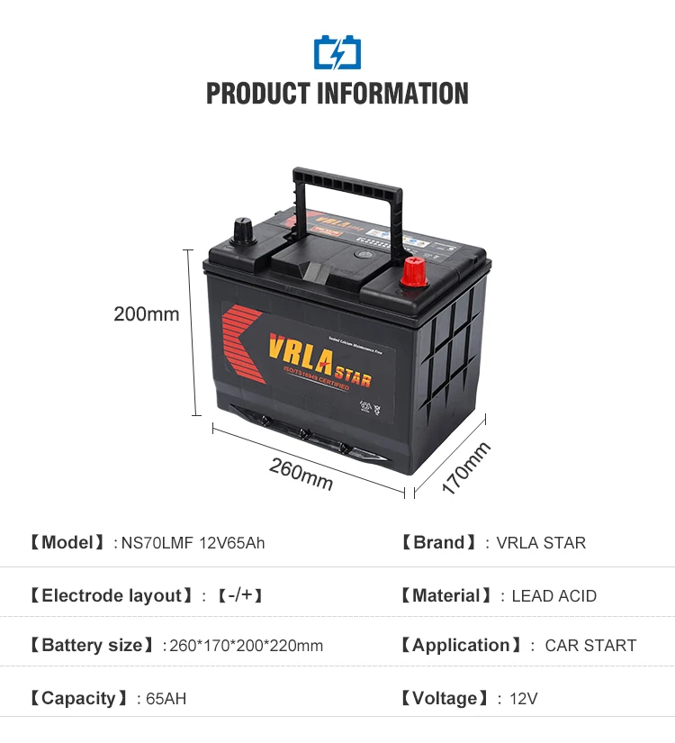 Dongle 12V 65ah Car Battery - Reliable Starting Power