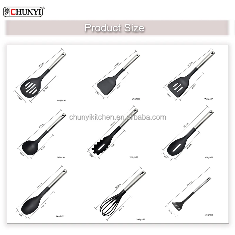 Hot Sale Kitchen Accessories Set Cook Tools Heat Resistant Nylon ...