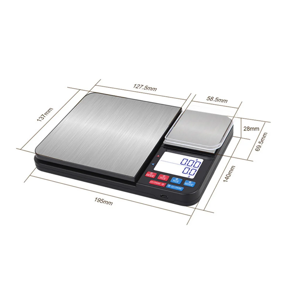 Stainless Steel 500g 5kg Dual Range 2-in-1 Electronic Weighing Scale ...