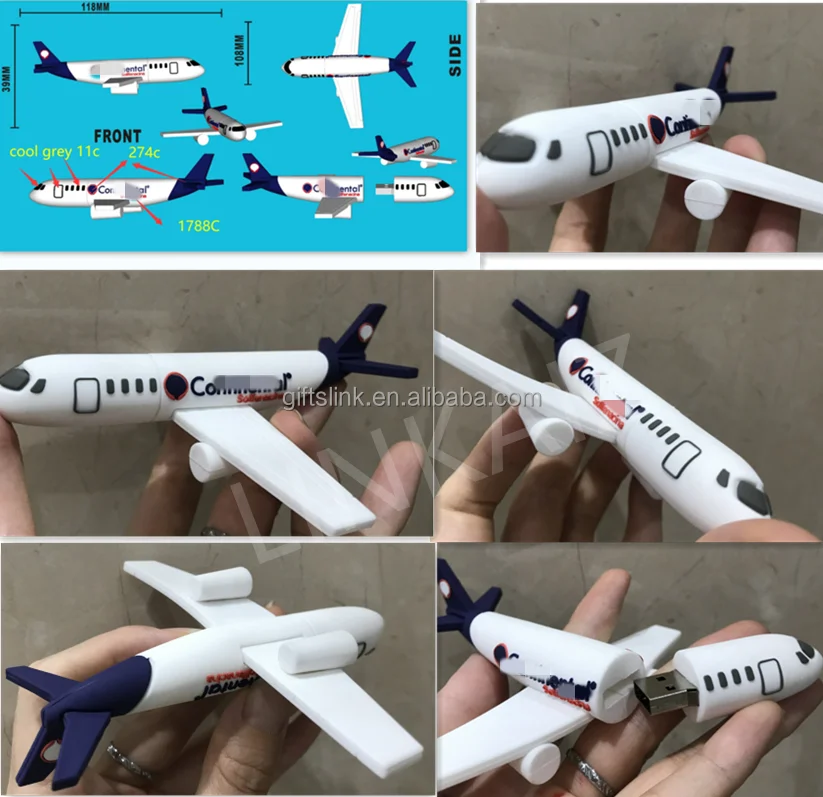 Customized Airplane USB Flash Drives - Promotional Gifts