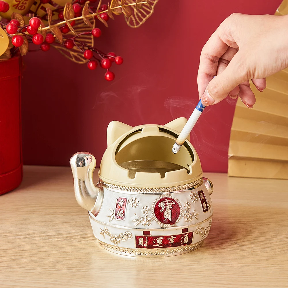Cute Lucky Cat Cartoon Ashtray European Style Exquisite Ceramics ...