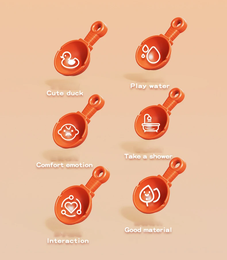 New Cute Duck Baby Shower Bath Toys Rotating Waterwheel Bathroom Funny ...