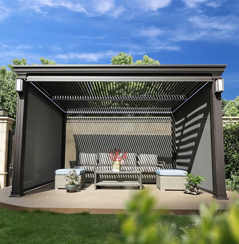 Remote Control Pergola Outdoor Gazebo Garden Bioclimatic
