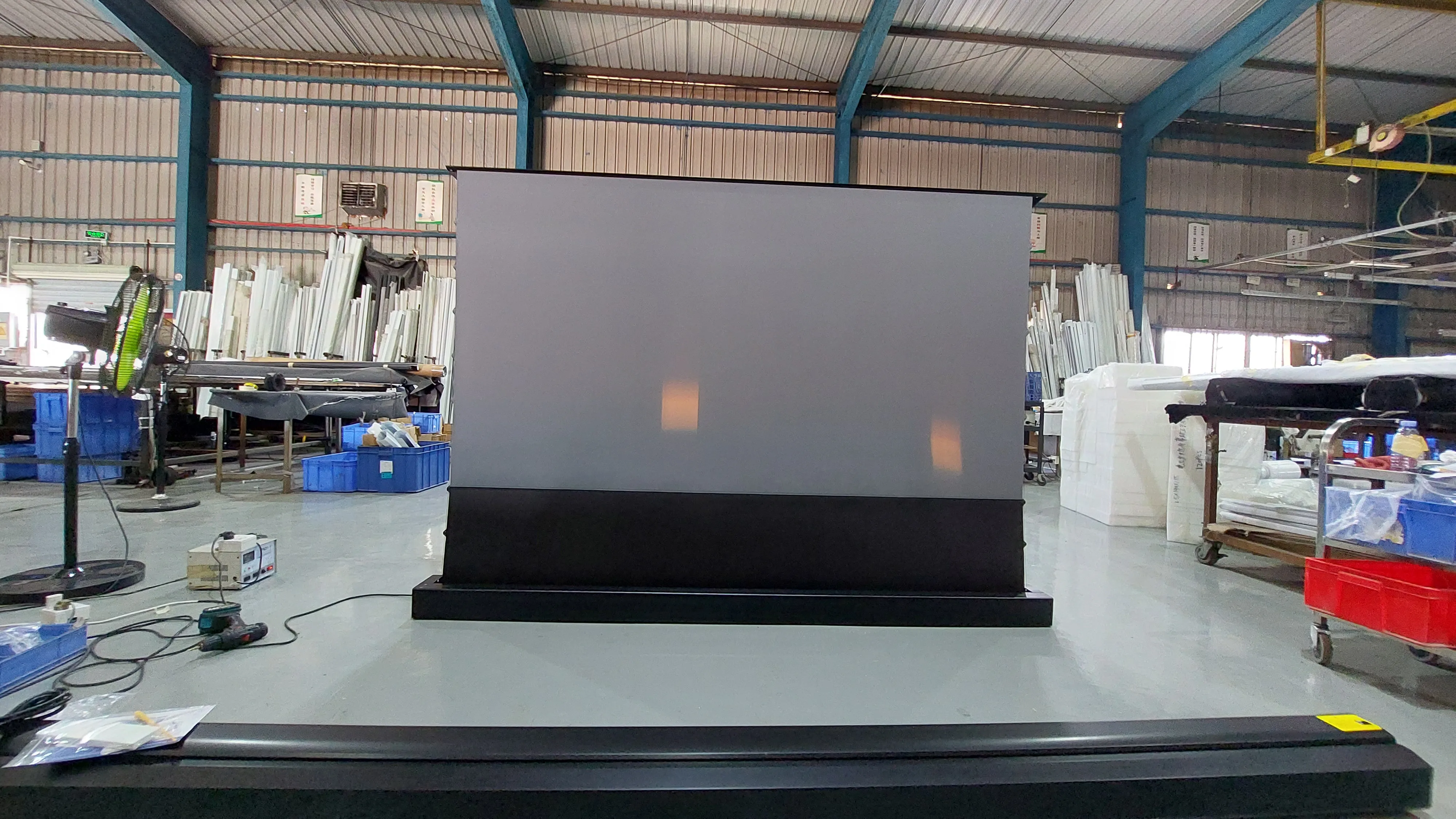 150inch Long Throw Floor Rising Projector Screen Motorized Antilight ...