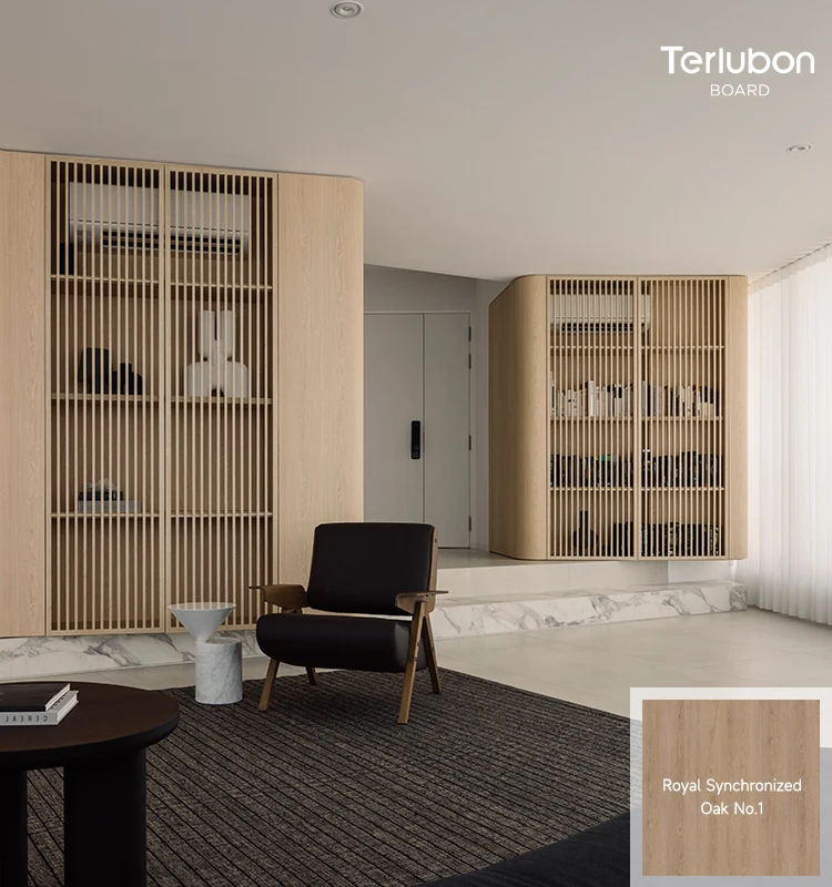 Synchronized Scarred Walnut Textured Melamine Board Faced With Germany ...