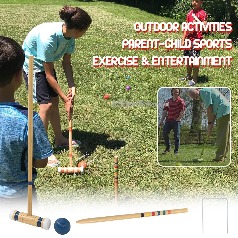 Sport Game Wooden Croquet Set Croquet Play Game Set Croquet Wooden ...
