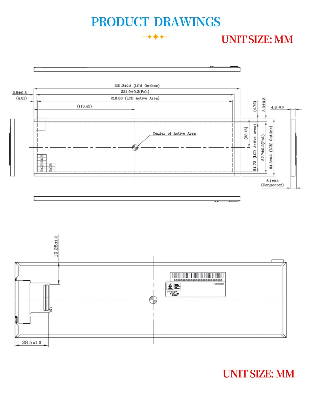 DXQ HSD088IPW1-A 8.8 Inch LCD Display for Medical Machines