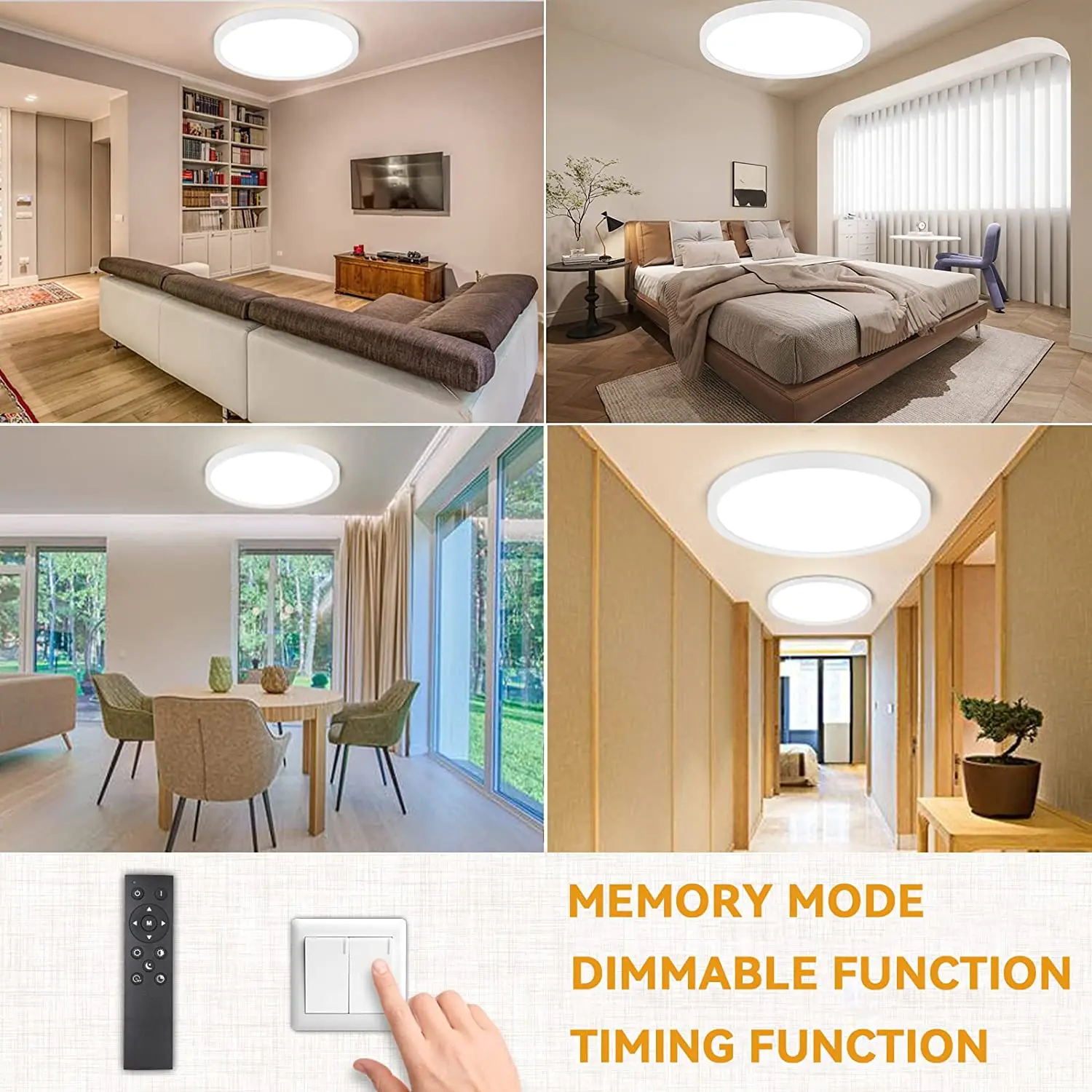 Flush Mount Ceiling Light Low Profile Driverless Design Surface Mount ...