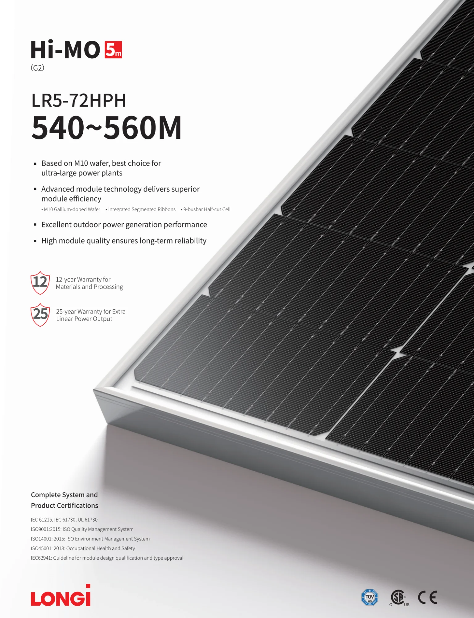 Longi Hi-Mo6 Solar Modules Longi Solar 540W 545W 550W 555W 560W Mono ...