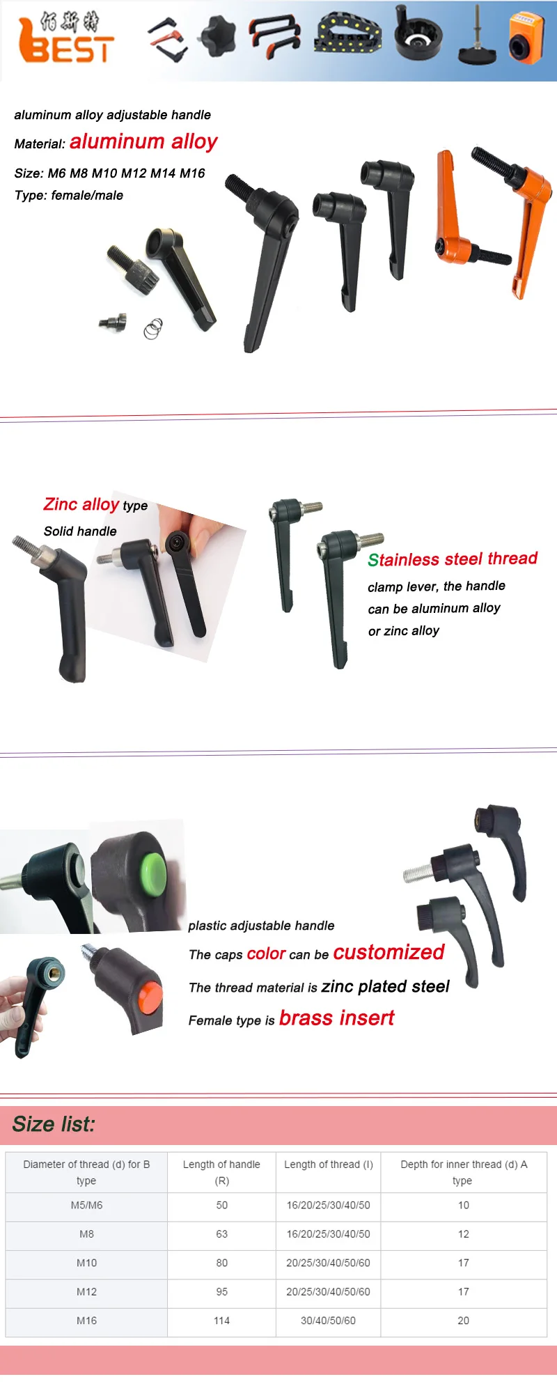 Indexing Clamping Lever - Adjustable & Durable Handle
