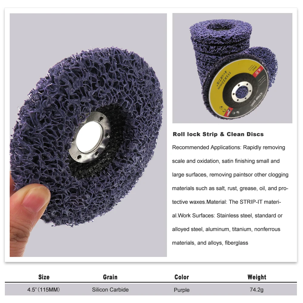 High Quality 4.5Inch 115MM Strip Disc Quick Change Sanding Disc Easy ...