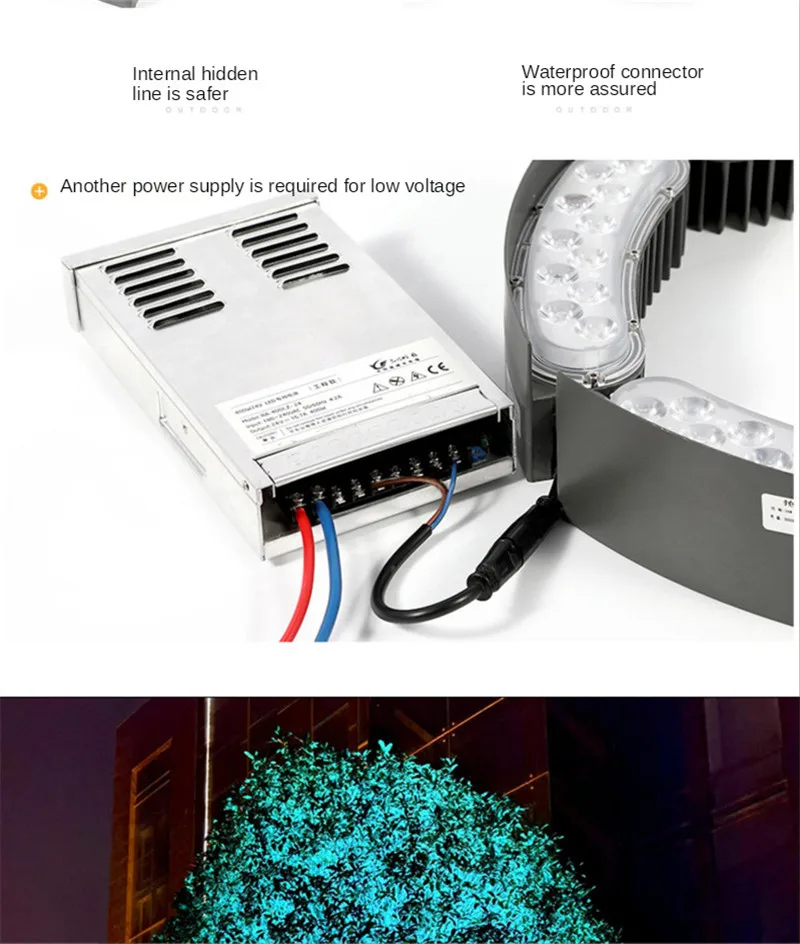 DMX Outdoor RGB Color Palm Tree Ring Light 18W IP65