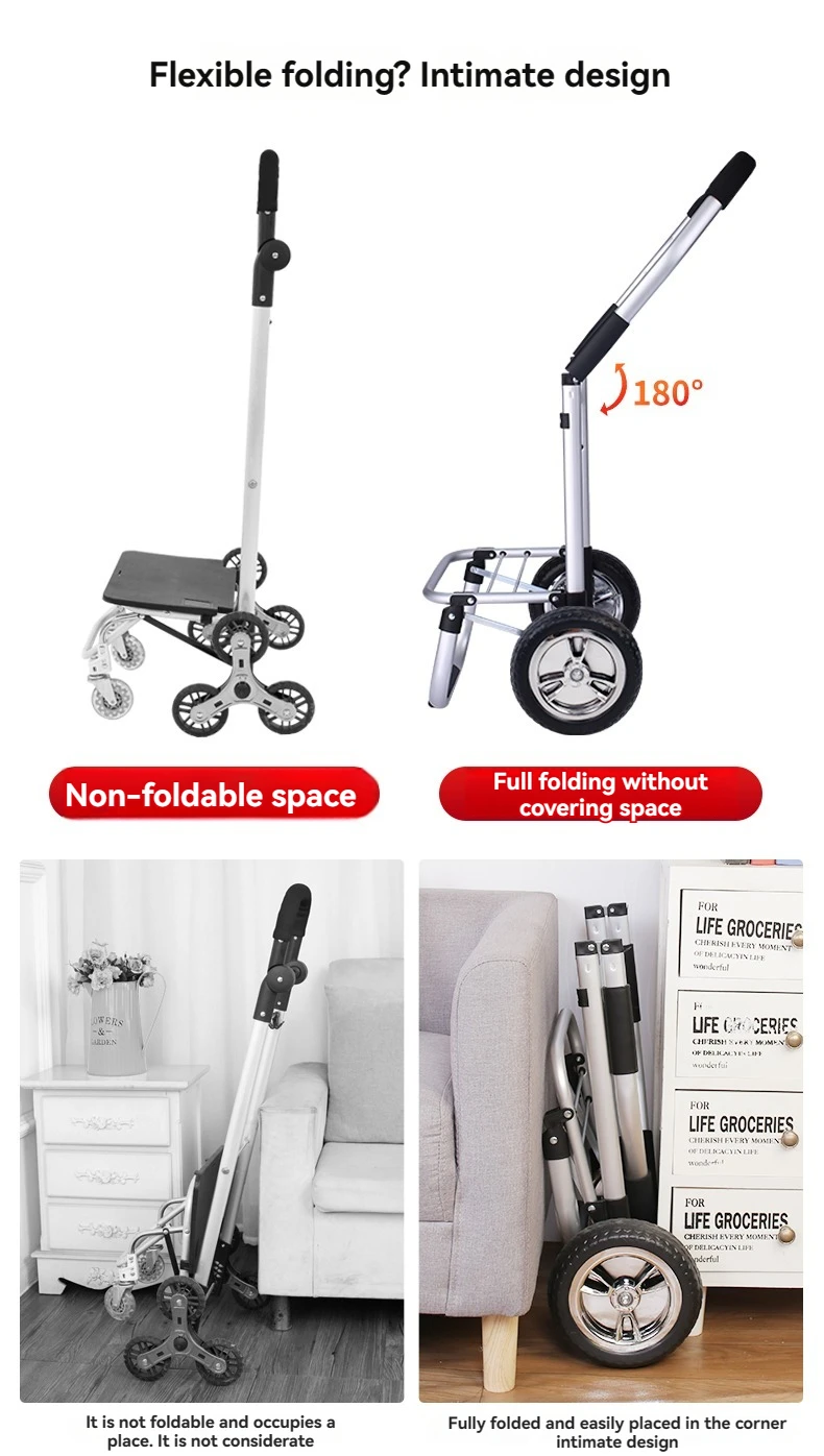 Custom Foldable Trolley - Elderly Shopping Cart with 2 Wheels