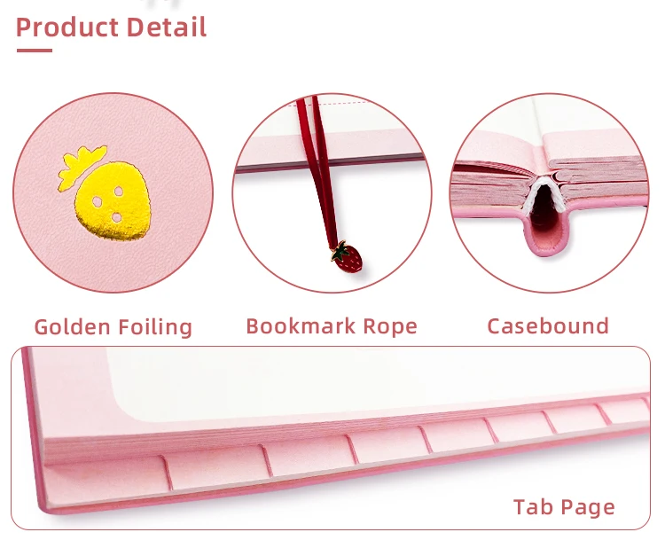 2024 2025 Custom Soft Pink Pu Leather Cover Daily Planner - Buy Leather ...