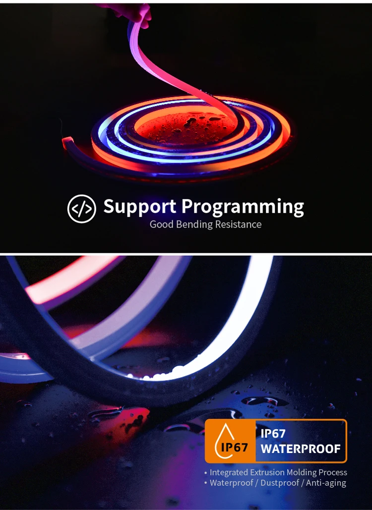 1615 DC24V DMX512 Dazzling Color Waterproof IP67 RGB Neon Silicone ...
