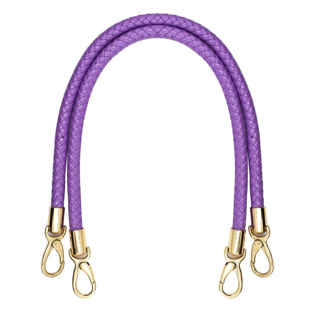 PU Leather Braided Rope Bag Handles with Alloy Hooks for Handbag DIY ...