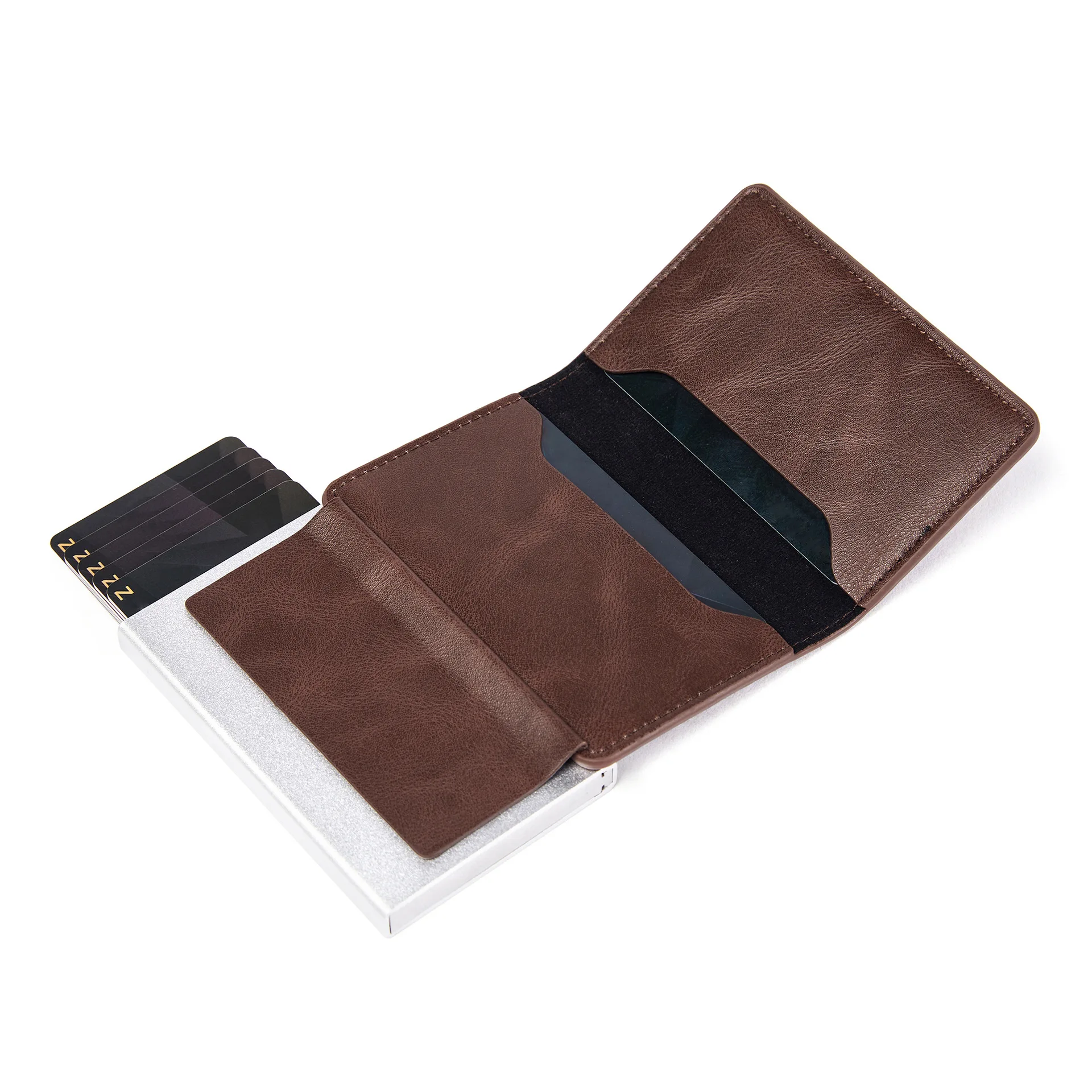 New Pop Up Quick Card Access Rfid Blocking Minimalist Pu Leather ...