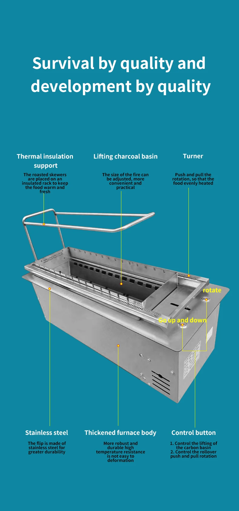 Korean Charcoal Grill - Efficient Rotating BBQ Machine