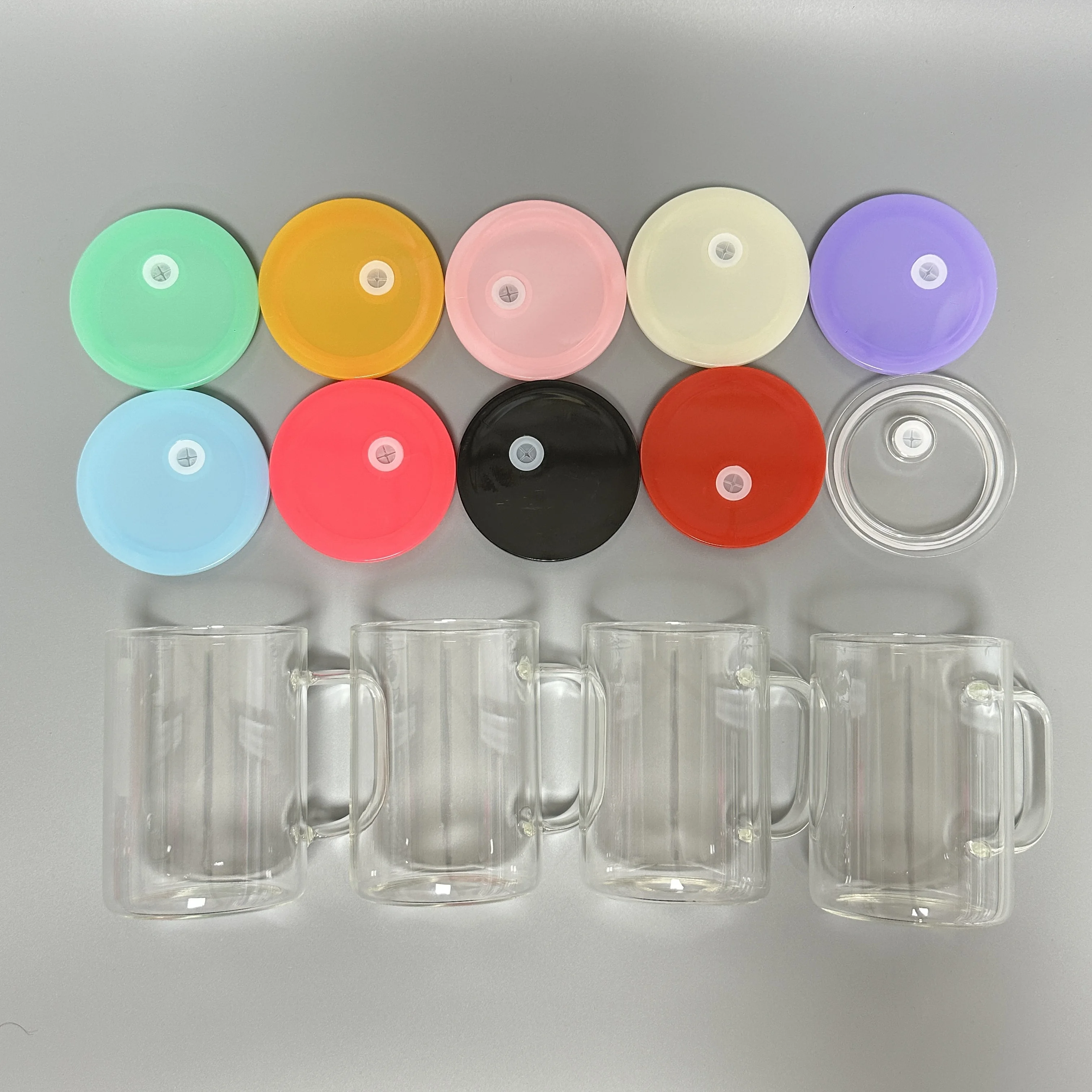 Bpa Free Mixed Color Red Black Acrylic Lids For 16oz Glass Can Leak ...