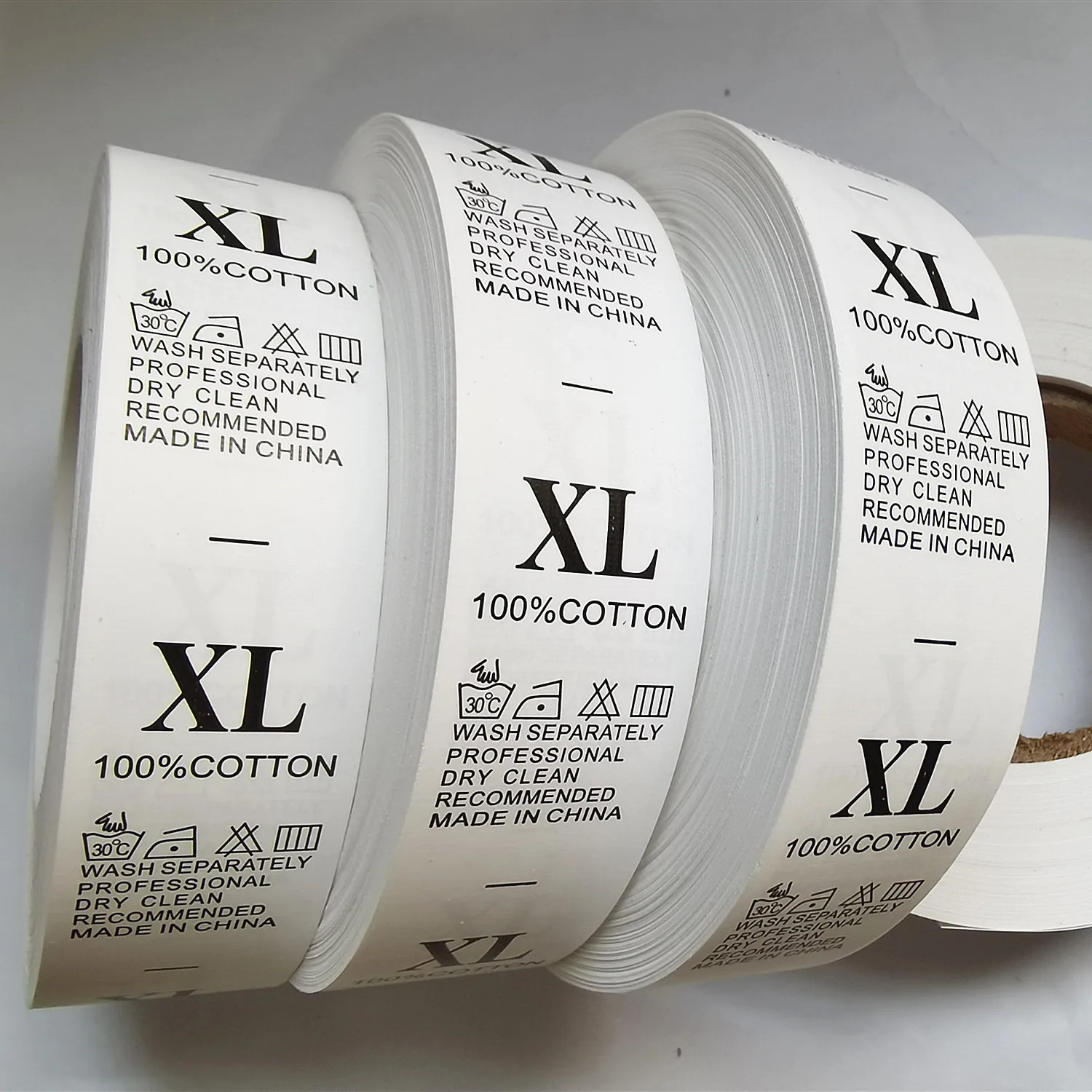 Custom Cotton Fabric Size Label Barcode Printing Washing Label For Baby ...