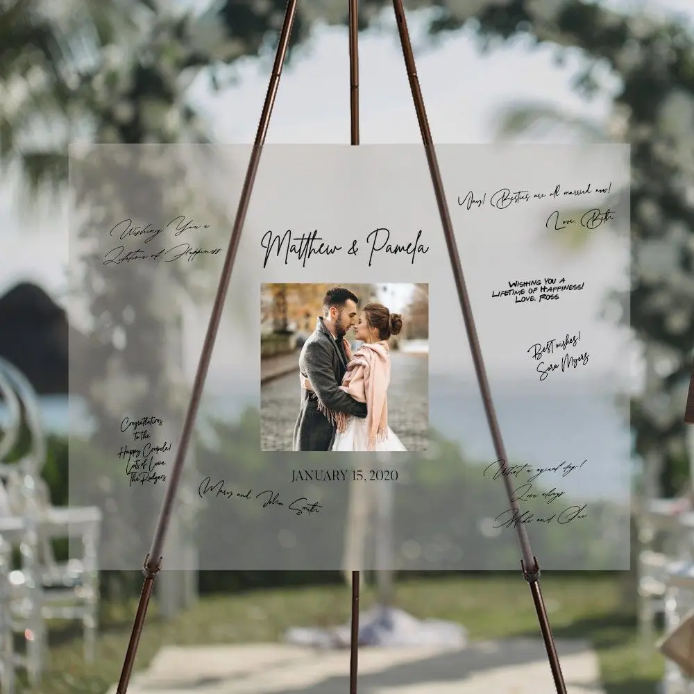 Plexiglass Frosted Wedding Signs - Customizable & Eco-friendly