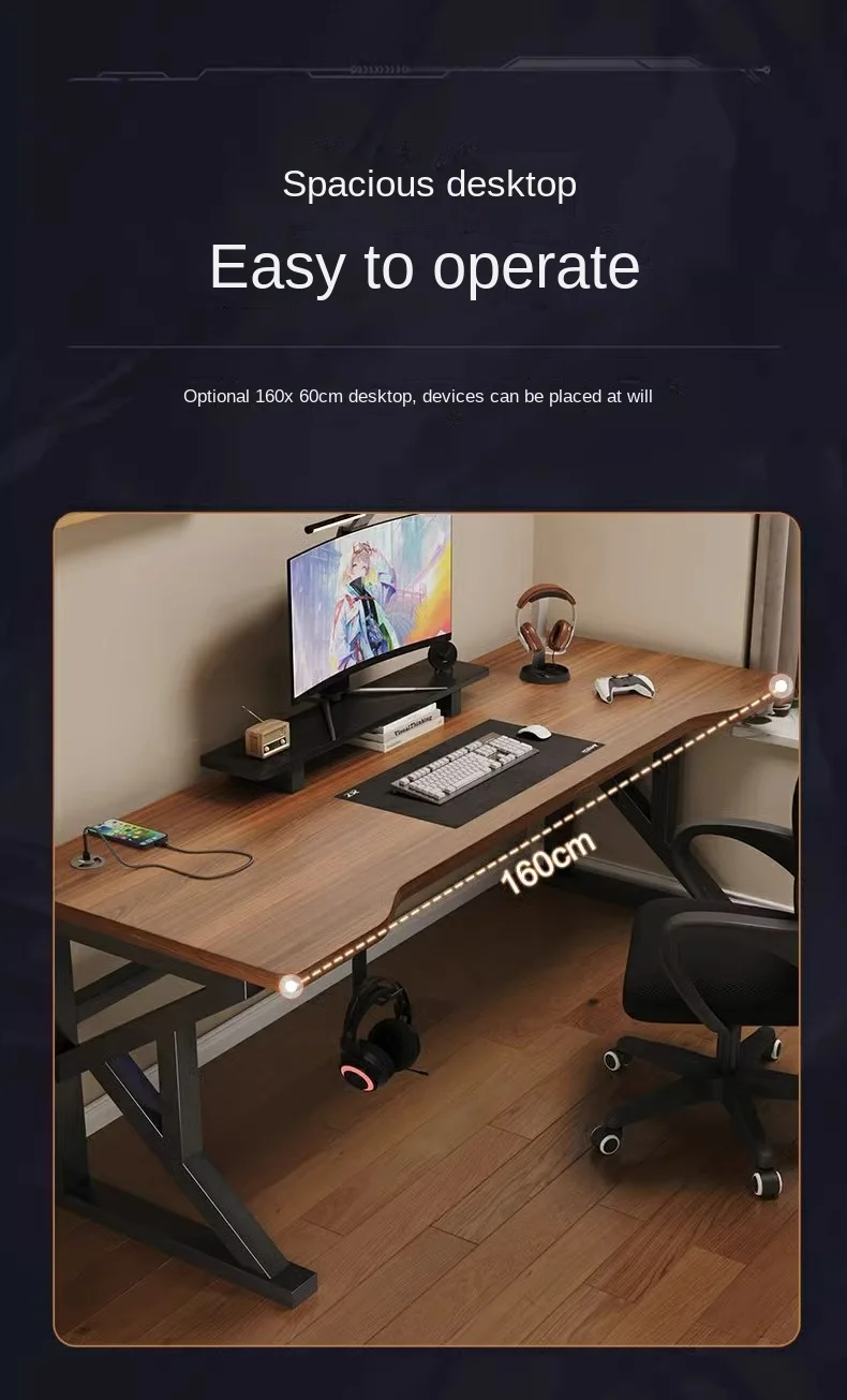 Desktop Home Computer Desk Bookcase Combination Bedroom Gaming Corner E ...