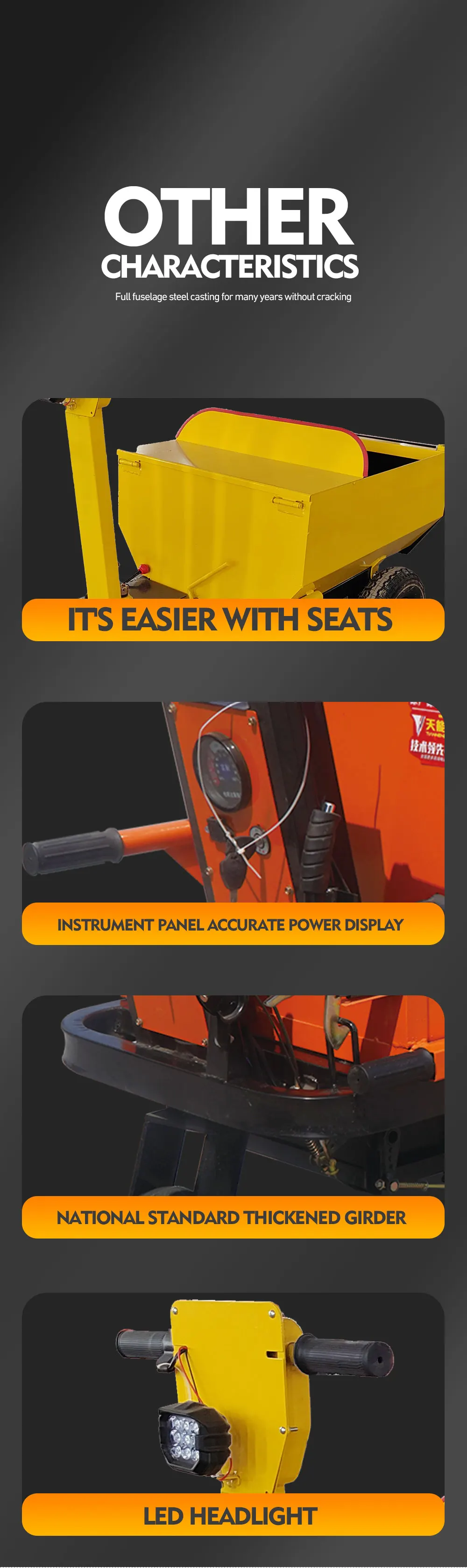 48 V 500 Kg Hand Push Battery Electric Wheel Barrow Power Mini Dumper ...