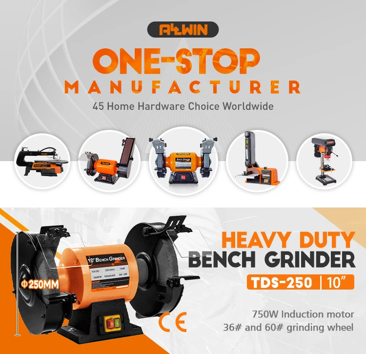 Benchtop Tool Electrical Grinders CE 250mm Home Use Bench Grinder for ...