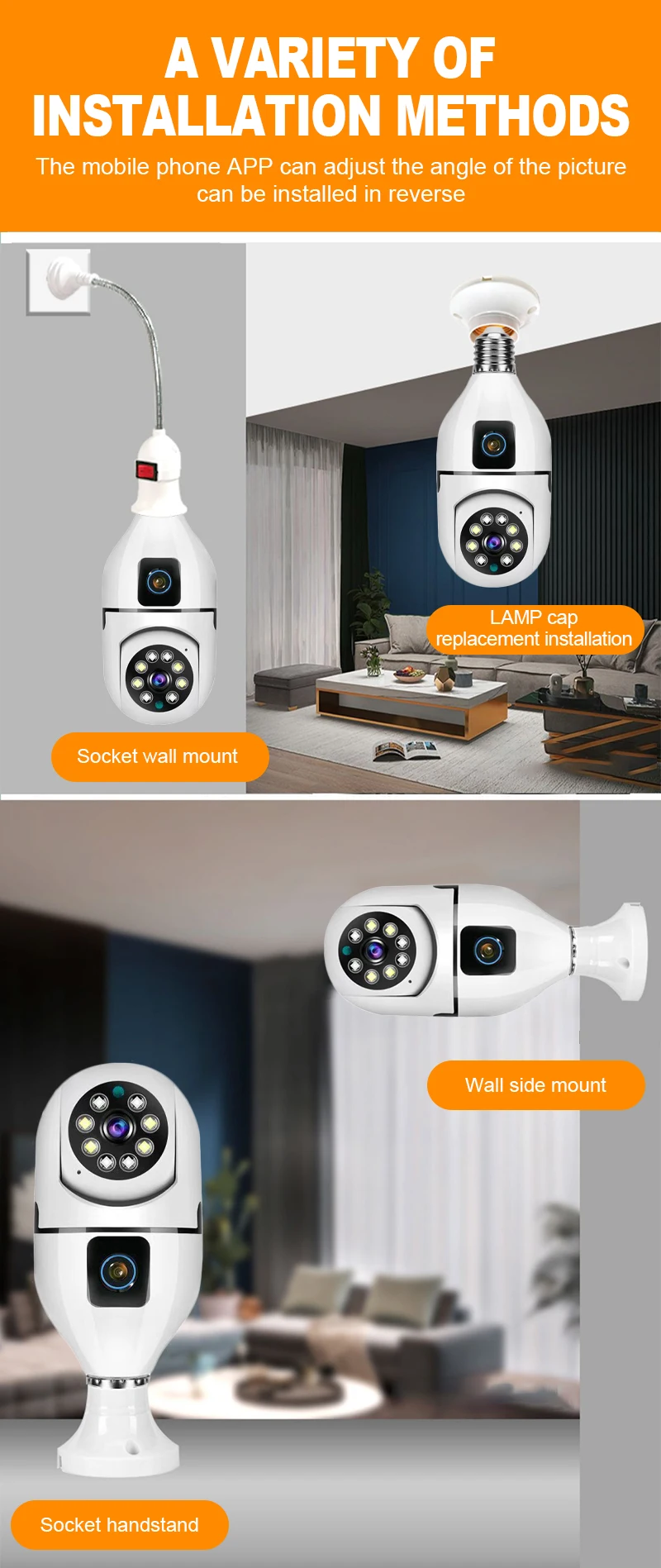 V360pro Telecamera Sorveglianza Cctv Bulbo Tarjeta Memoria Camara De ...