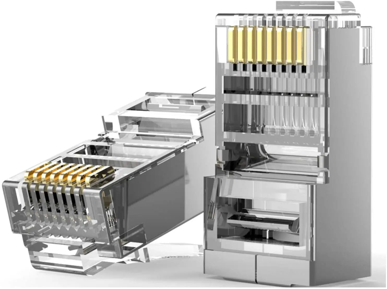 Rj45 Cat6 Cat5e Connector 3 Prong 8p8c Modular Ethernet Utp Network ...