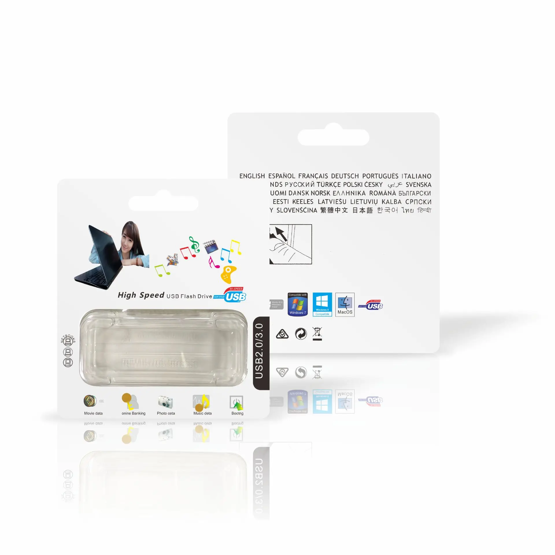 Custom Plastic PVC Heat Seal - Wholesale USB Flash Drive Blister Packaging