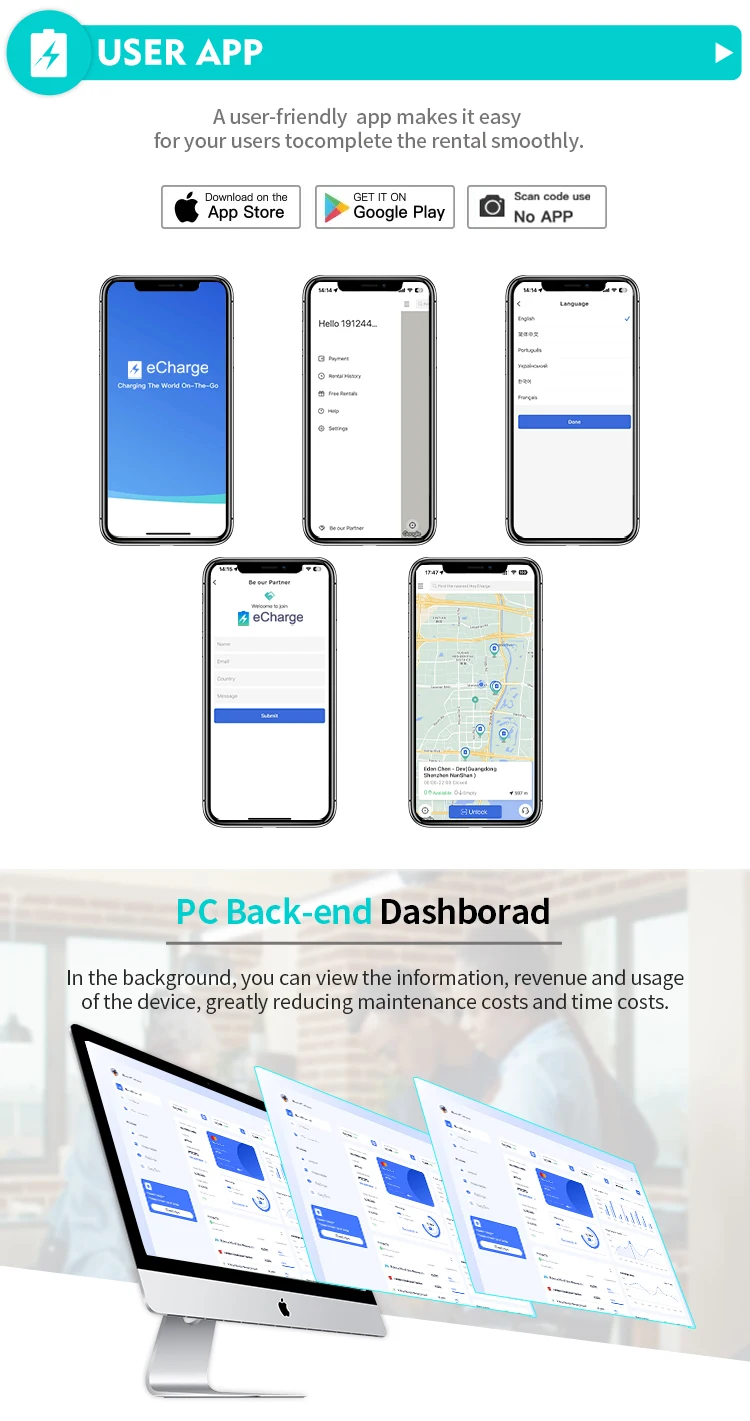 Public Power Bank Rental Station 8 Ports Powerbank Sharing Vending ...