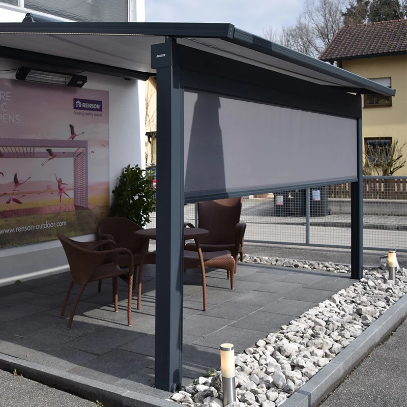 Motorized Outdoor Roller Pergola Blinds - Windproof & Stylish