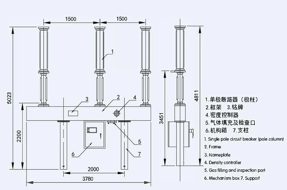 LW9-72.5KV High Voltage SF6 Circuit Breaker - Reliable Performance