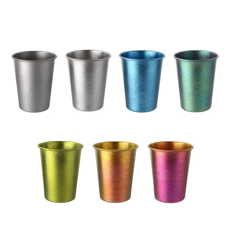 Customized 350ml Single Wall Titanium Cups Metal Titanium Camping Cup ...