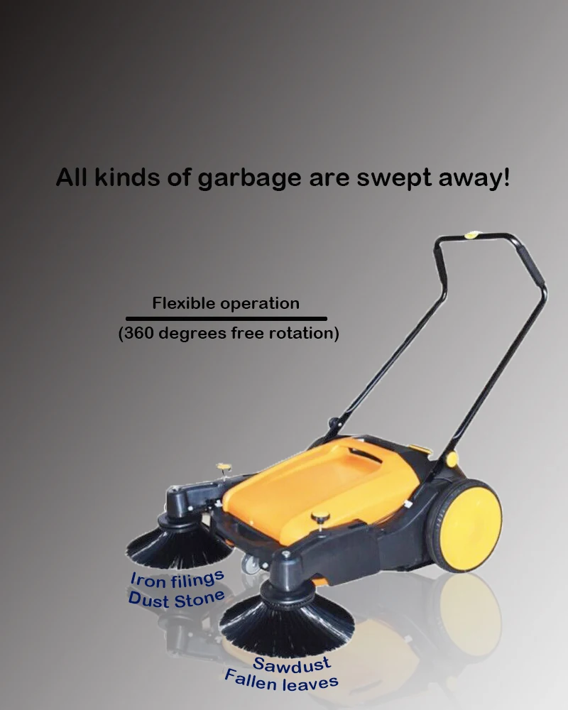 S480 Hand Push Type Sweeping Machine Handhold Floor Sweeper Manual Road ...