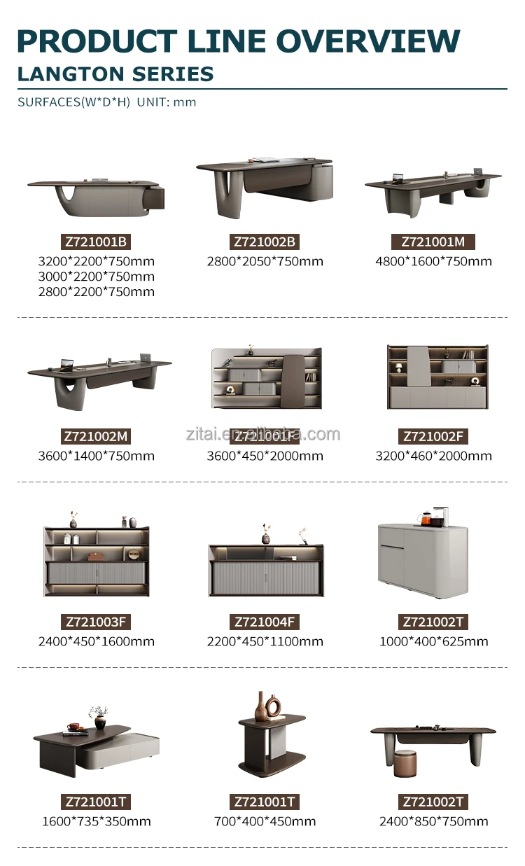 Zitai Modern Executive Office Desk High Quality MDF Ceo Chairman Senior ...