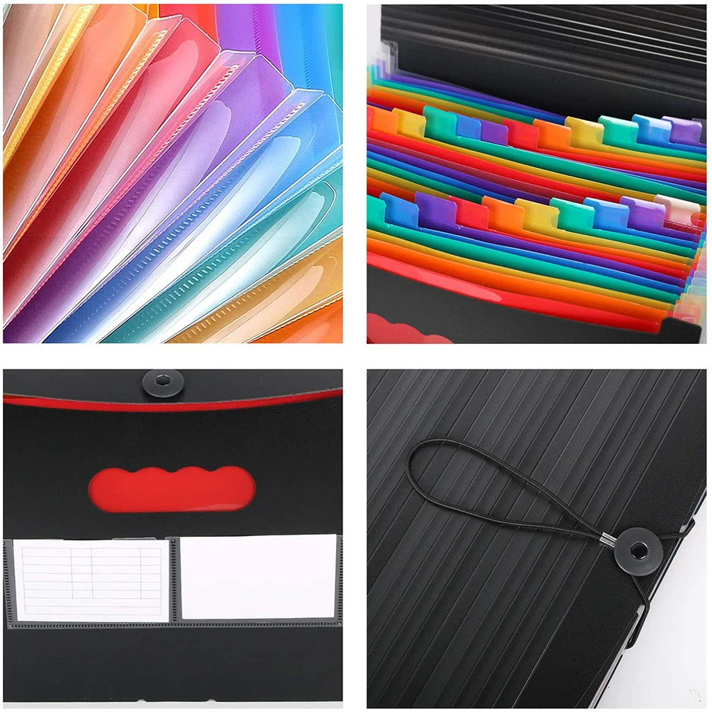 Portable A4 Rainbow Accordion File Organizer Hot Pressing Forming Color ...