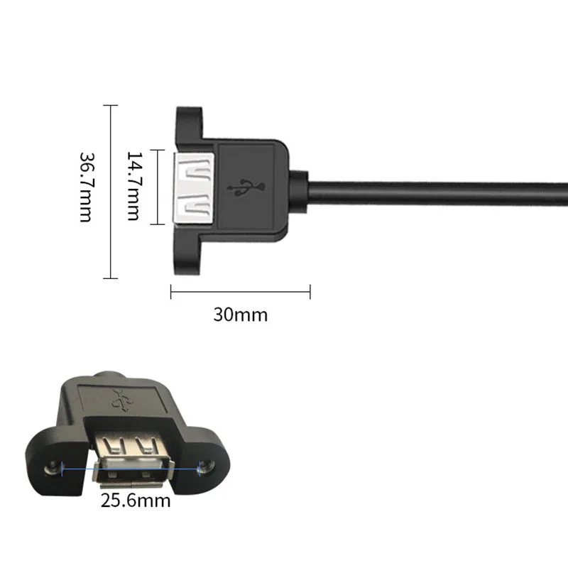 Panel Mount Usb2.0 Female To 2 Wires 2464 Open End Cable Pigtail With ...