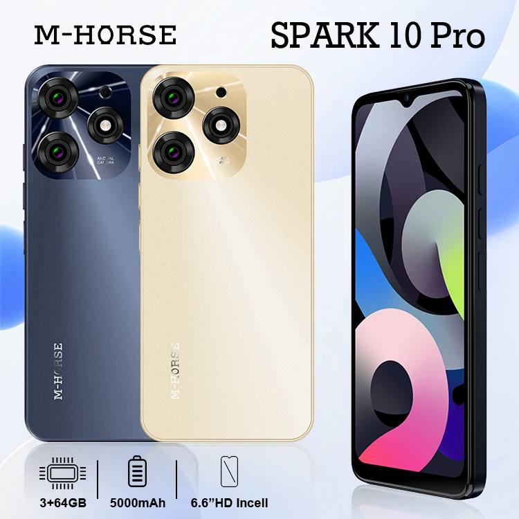 Hot Selling Phone Spark 10 Pro 64gb 6.6inch Android Smartphone Full ...