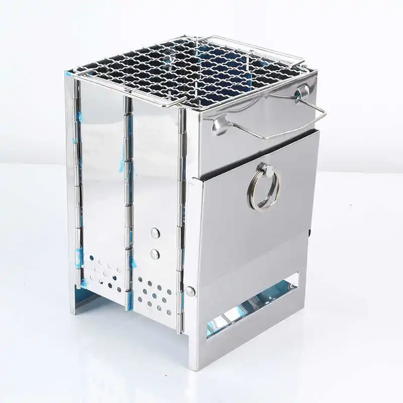 Stainless Steel One-piece Fire Pit Square Barbecue Grill Outdoor ...