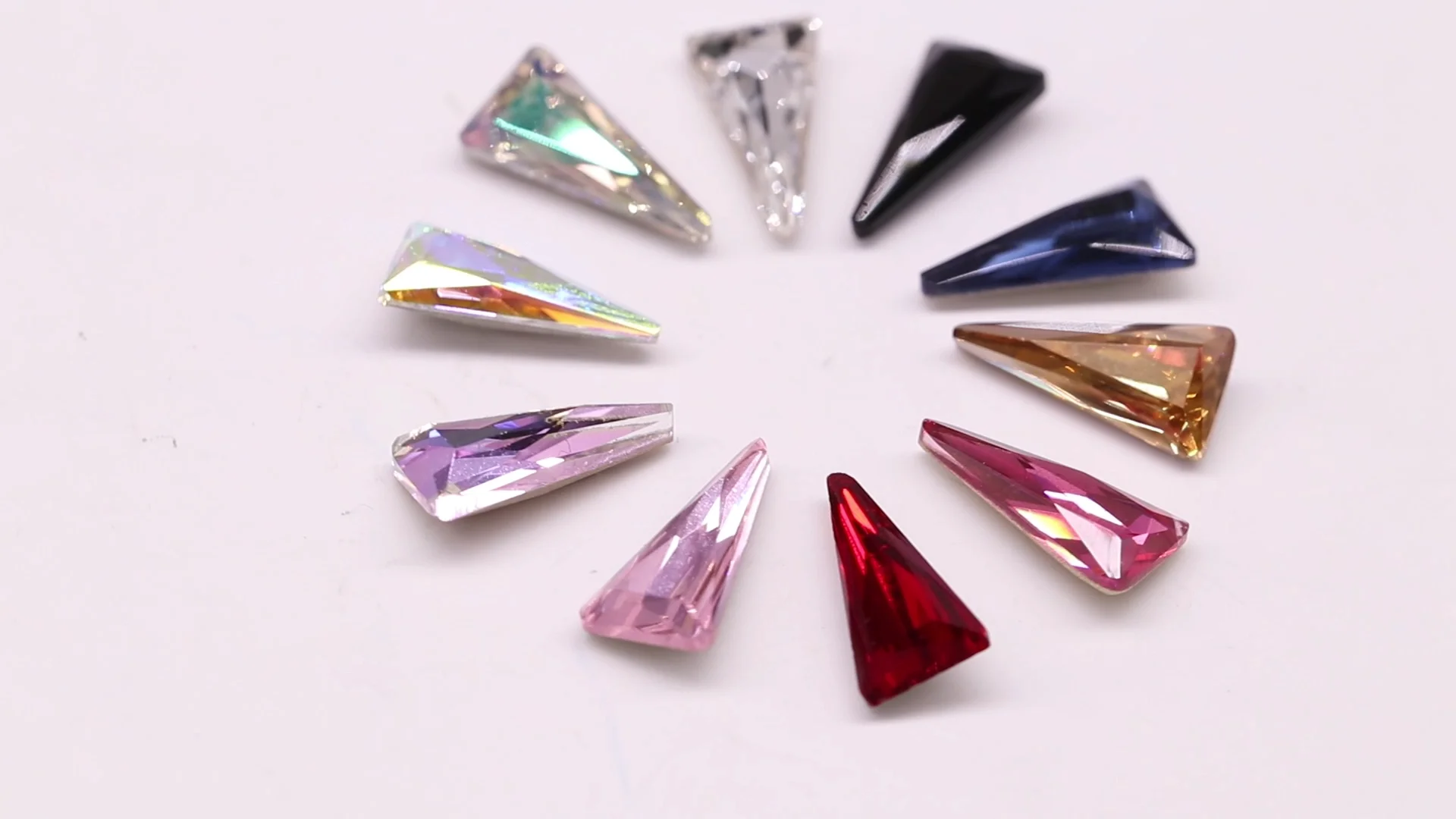Xichuan Derlta Long Triangle Shape Pointback Crystal Stones Jewelry ...