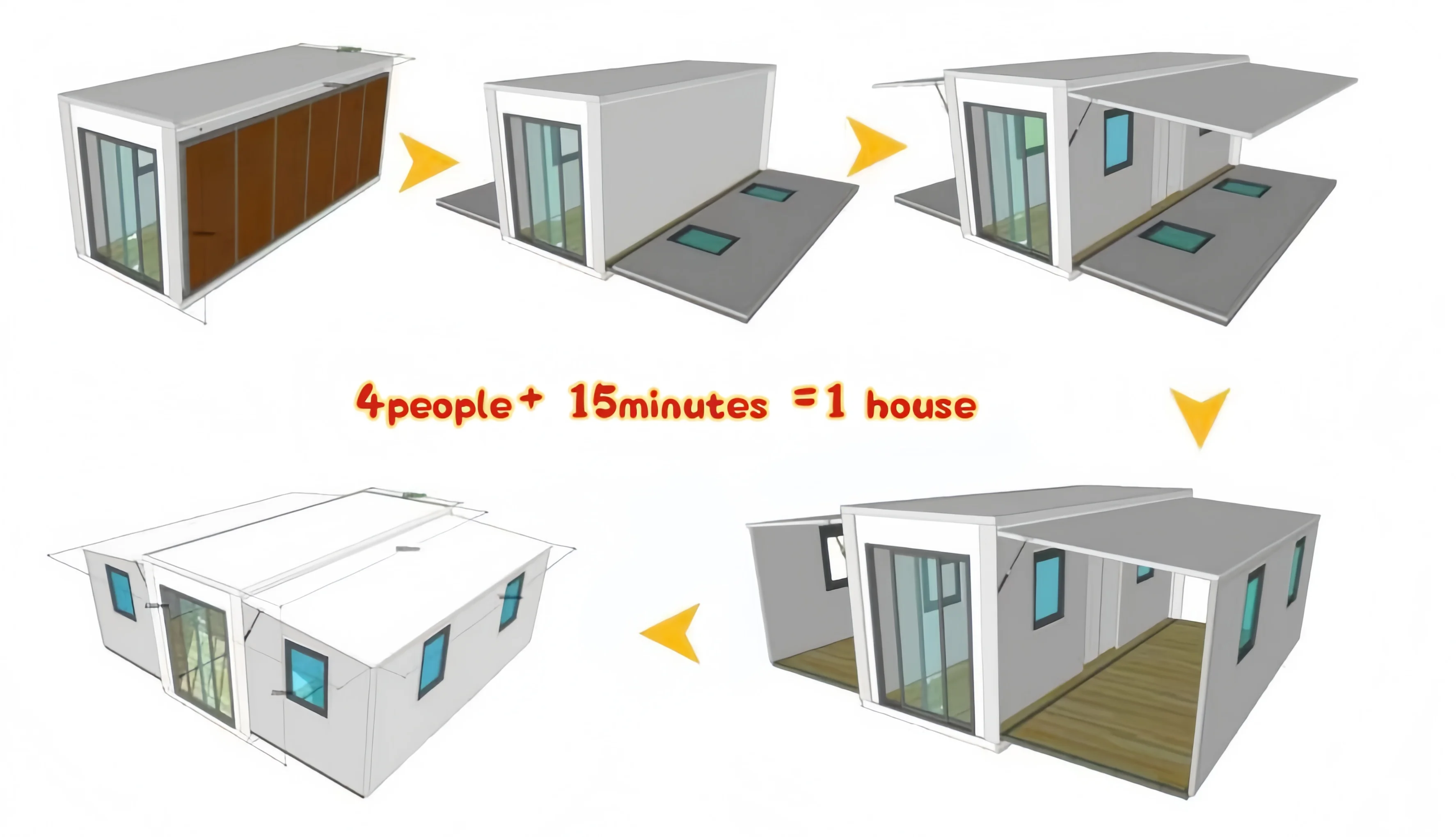 Prefabricated Mobile Folding Expansion Tiny Home Room Office Residence ...