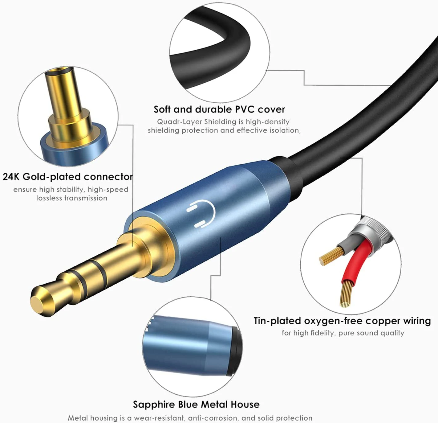 3.5mm Headphone Splitter Adapter Ctia Audio Splitter 2 Trs Female To 1 ...