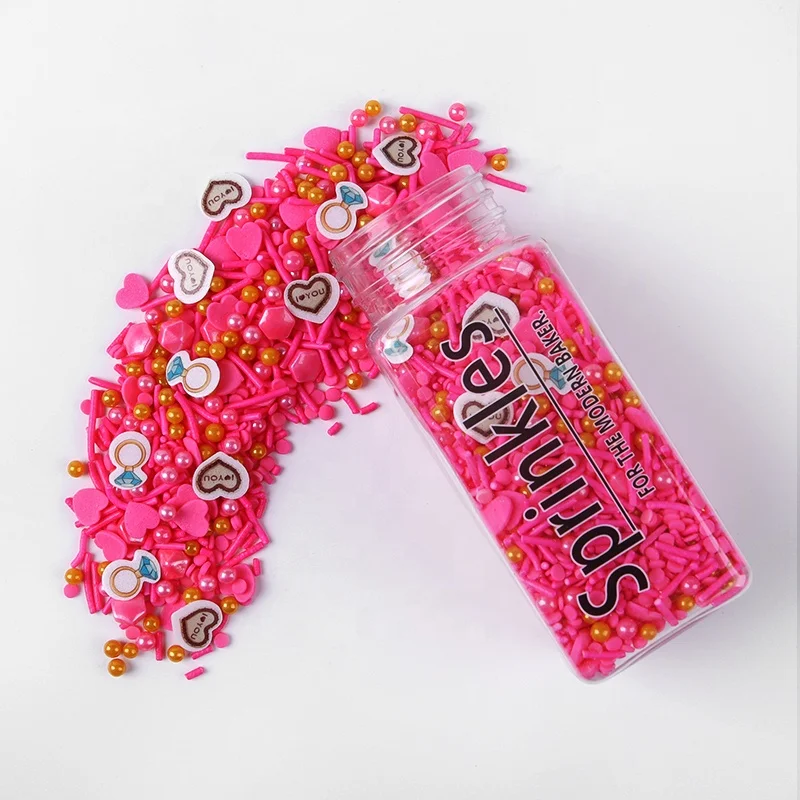 Lovebakery Customized Edible Wafer Paper For Cakes Pink Sugar Sprinkles ...