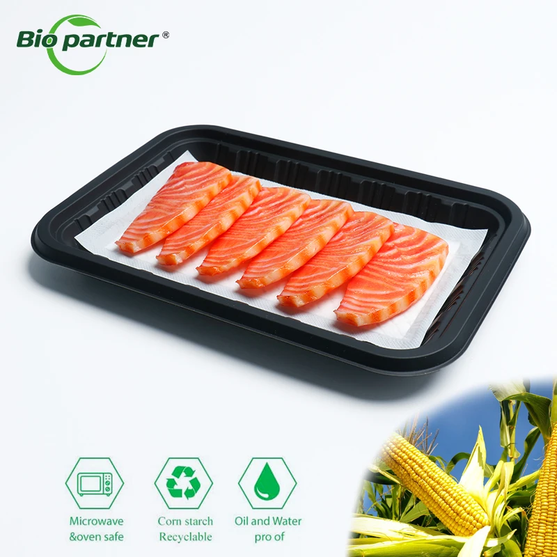 Black Rectangle Supermarket Disposable Plastic Packaging Eco Friendly ...